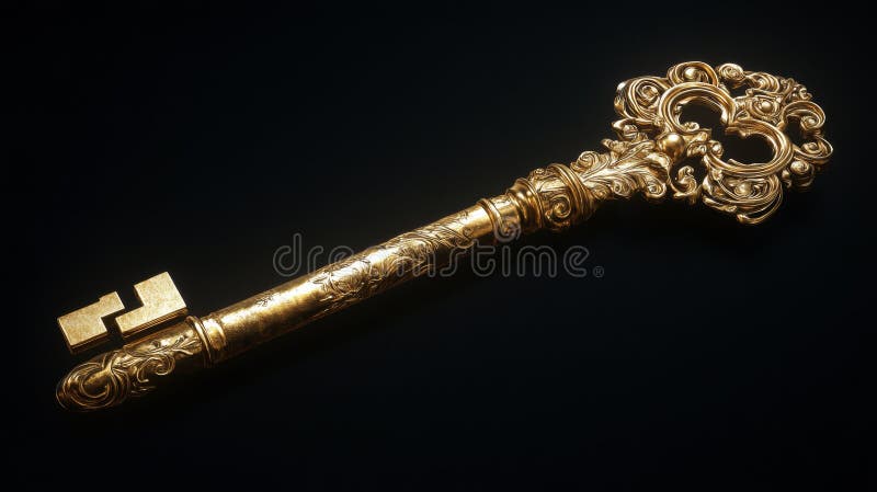 Intricate Golden Key Symbolic of Mystery and Potential Stock ...