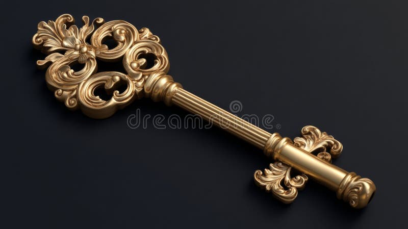 Intricate Golden Key Symbolic of Mystery and Potential Stock ...