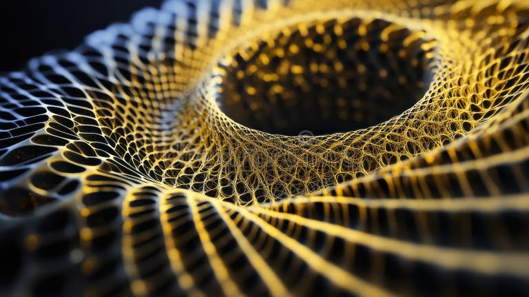 Intricate Golden Mesh Pattern with Abstract Circular Design ...