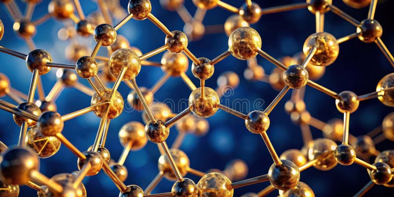 Intricate Golden Molecular Structure a Close-up Representation of ...