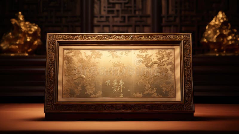 Intricate golden parchment stock illustration. Illustration of creation ...