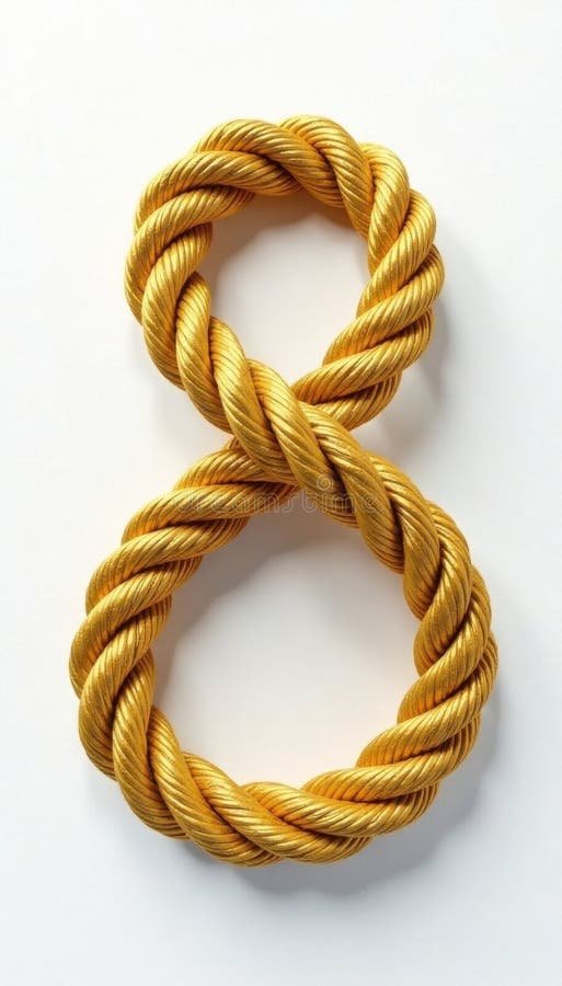 Intricate Golden Rope, Noose Shape, White Backdrop, Design Element ...