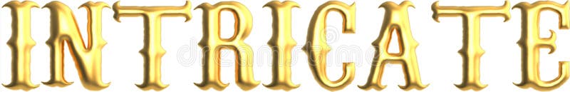 Intricate Golden Text , 3d Rendering Stock Illustration - Illustration ...