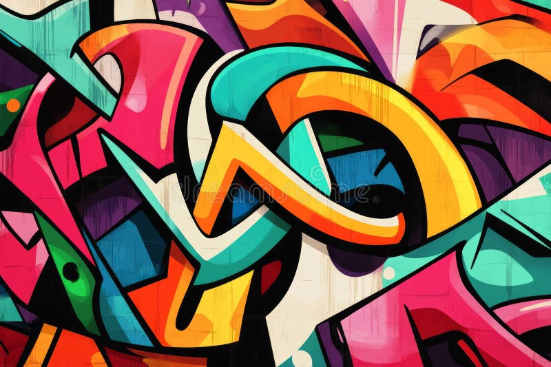 Intricate Graffiti Explosion in Vibrant Urban Setting. Neural Network ...