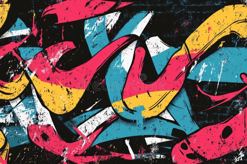 Intricate Graffiti Explosion in Vibrant Urban Setting. Neural Network ...