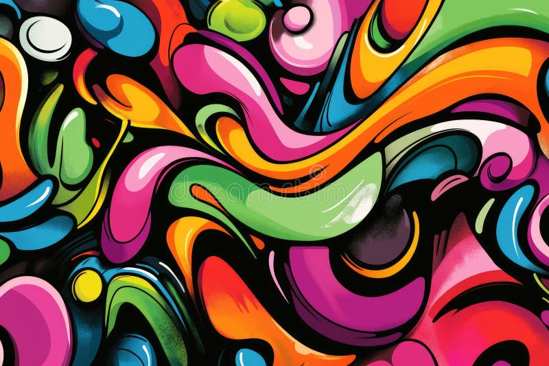 Intricate Graffiti Explosion in Vibrant Urban Setting. Neural Network ...