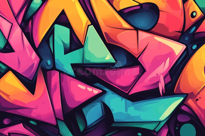 Intricate Graffiti Explosion in Vibrant Urban Setting. Neural Network ...