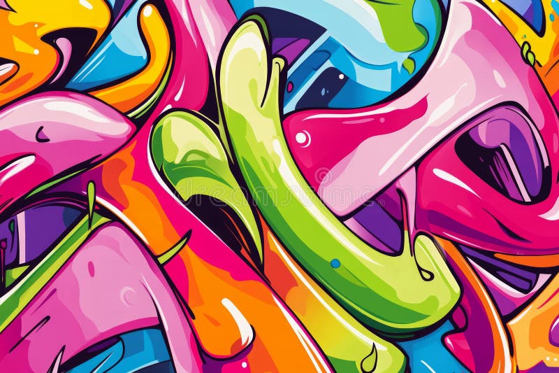 Intricate Graffiti Explosion in Vibrant Urban Setting. Neural Network ...