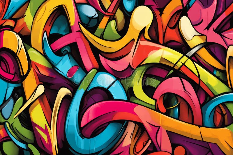 Intricate Graffiti Explosion in Vibrant Urban Setting. Neural Network ...