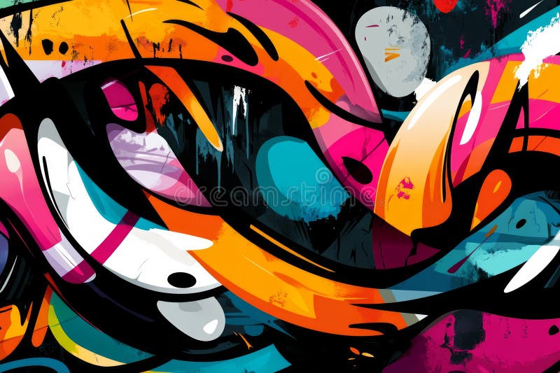Intricate Graffiti Explosion in Vibrant Urban Setting. Neural Network ...