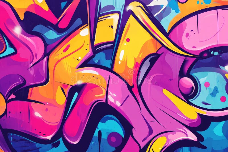 Intricate Graffiti Explosion in Vibrant Urban Setting. Neural Network ...