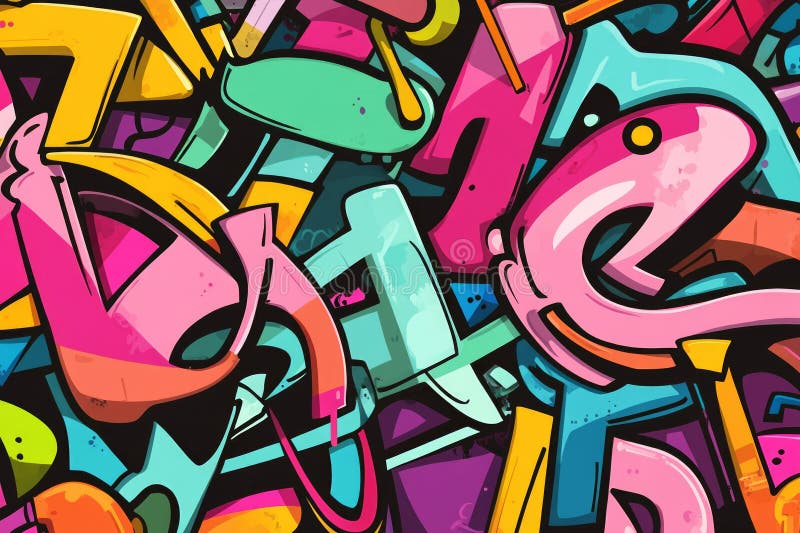 Intricate Graffiti Explosion in Vibrant Urban Setting. Neural Network ...