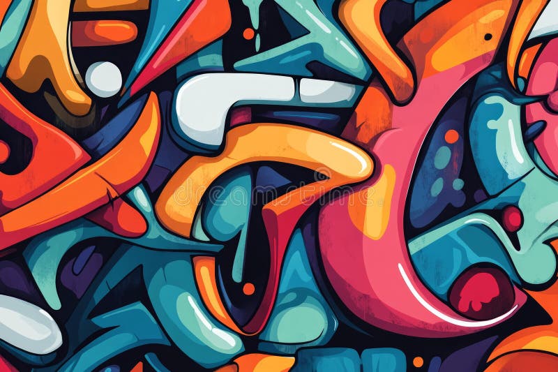 Intricate Graffiti Explosion in Vibrant Urban Setting. Neural Network ...