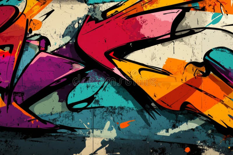 Intricate Graffiti Explosion in Vibrant Urban Setting. Neural Network ...