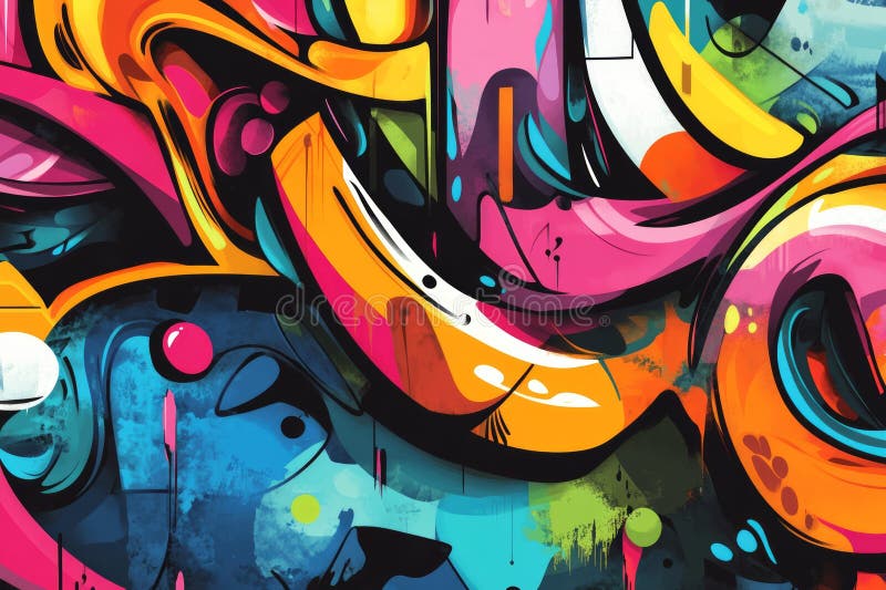 Intricate Graffiti Explosion in Vibrant Urban Setting. Neural Network ...