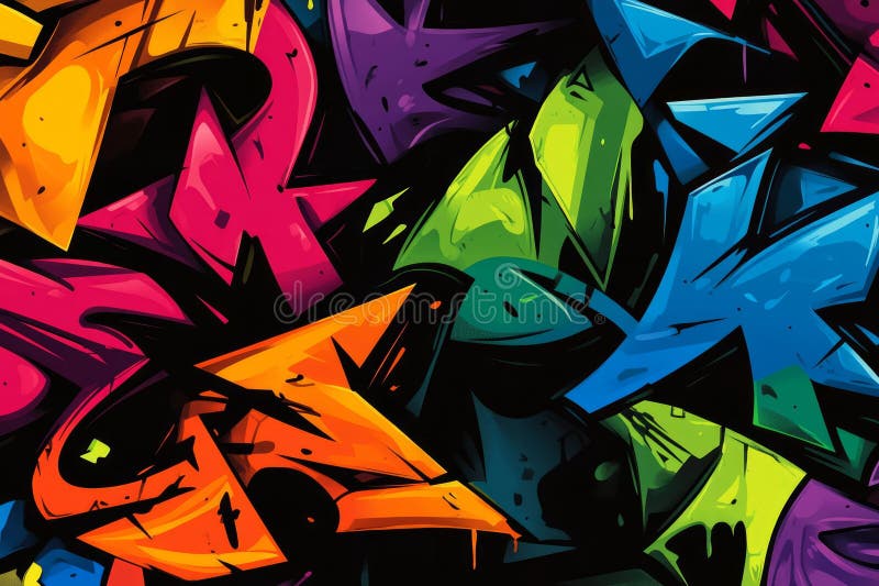 Intricate Graffiti Explosion in Vibrant Urban Setting. Neural Network ...