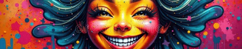 Intricate Graffiti, Subtly Smiling Face Revealed , Bold, Paint Stock ...