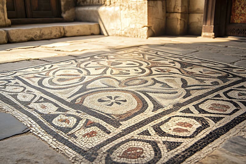 Intricate Greek Mosaic Artwork with Timeless Geometric Patterns Stock ...