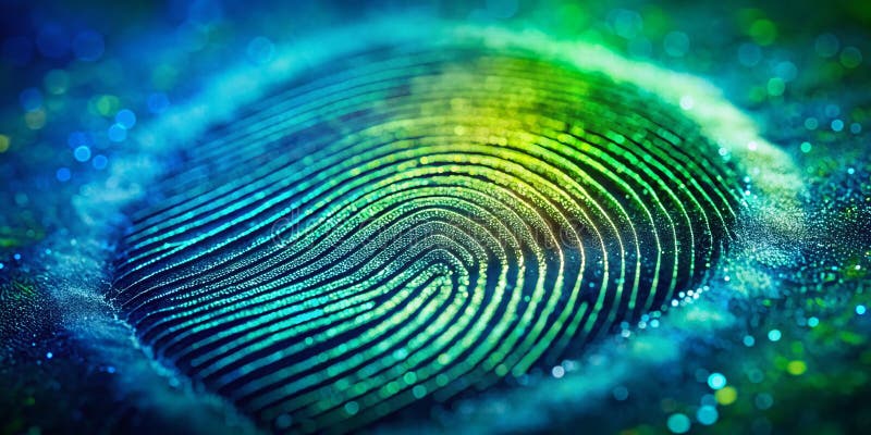 Intricate Green and Blue Fingerprint Texture a Macro Photography ...