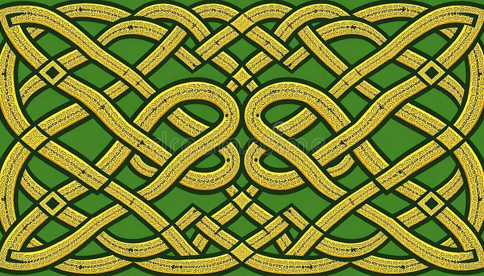 Intricate Green Celtic Knot Pattern, Decorative Design, Cultural ...
