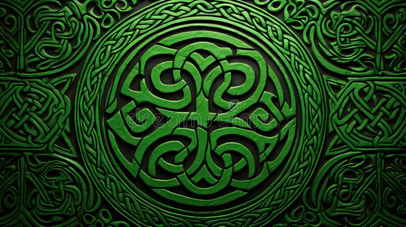 Celtic Green Irish Knots Braids Patterns Stock Photos - Free & Royalty ...