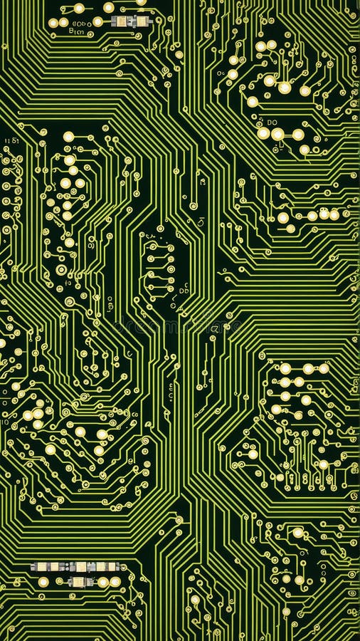 Intricate Green Circuit Board Background Featuring Complex Electronic ...