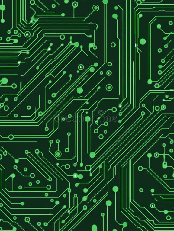 Intricate Green Circuit Board Pattern with Minimalist Design Stock ...