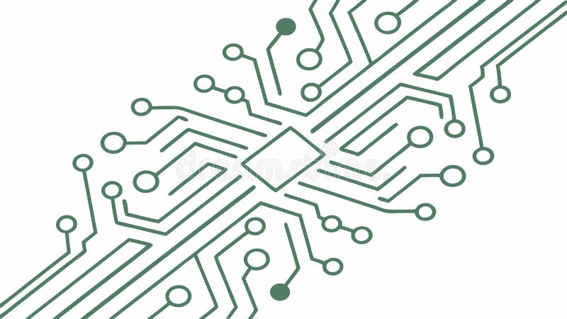 An Intricate Green Computer Circuit Board Pattern Background. Vector ...