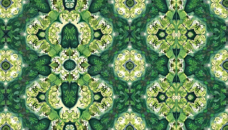 Intricate Green Leaf Pattern Wallpaper Shows Organic Shapes with ...