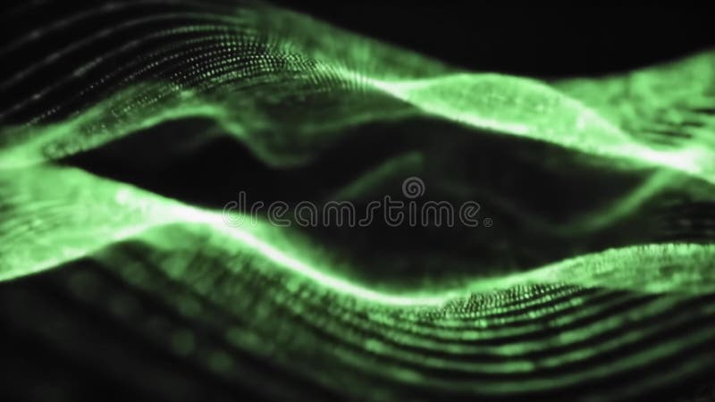 Green Wave Patterns Moving in a Mesmerizing Display of Light and Motion ...