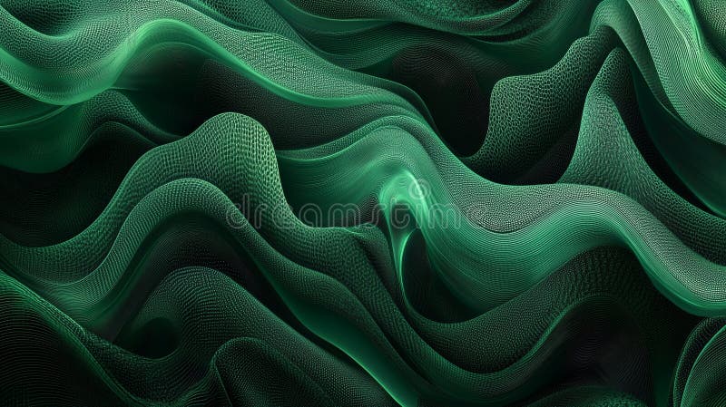 Abstract Green Wave Patterns Create a Visually Captivating Texture ...