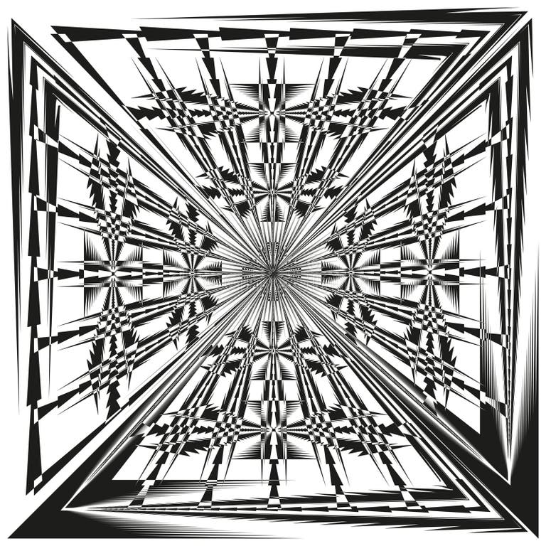 Intricate Grid Pattern. Abstract Geometric Shape. Complex Line Vector. Optical Illusion Design ...