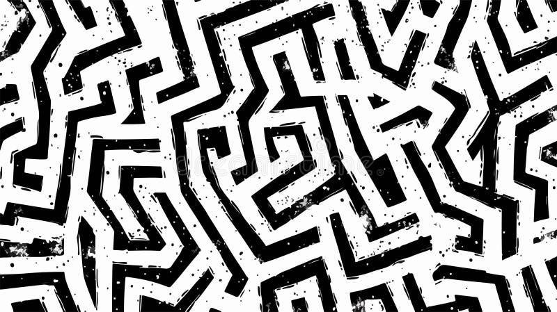 Intricate Grunge Doodle Maze Seamless Pattern Design for Creative ...