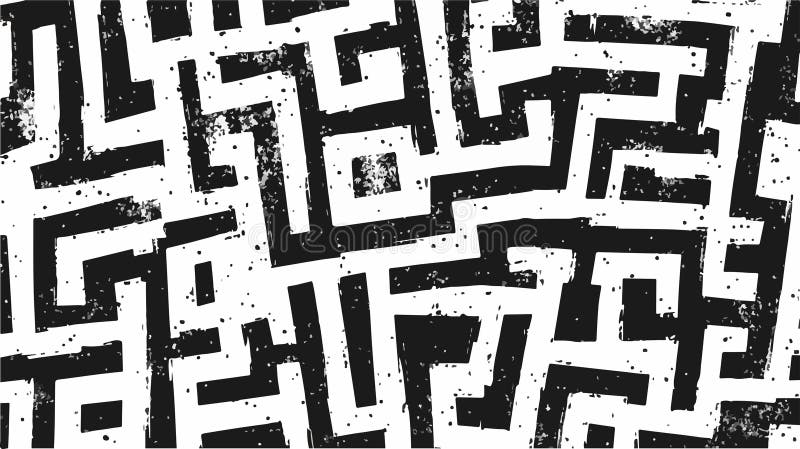 Intricate Grunge Doodle Maze Seamless Pattern Design for Creative ...