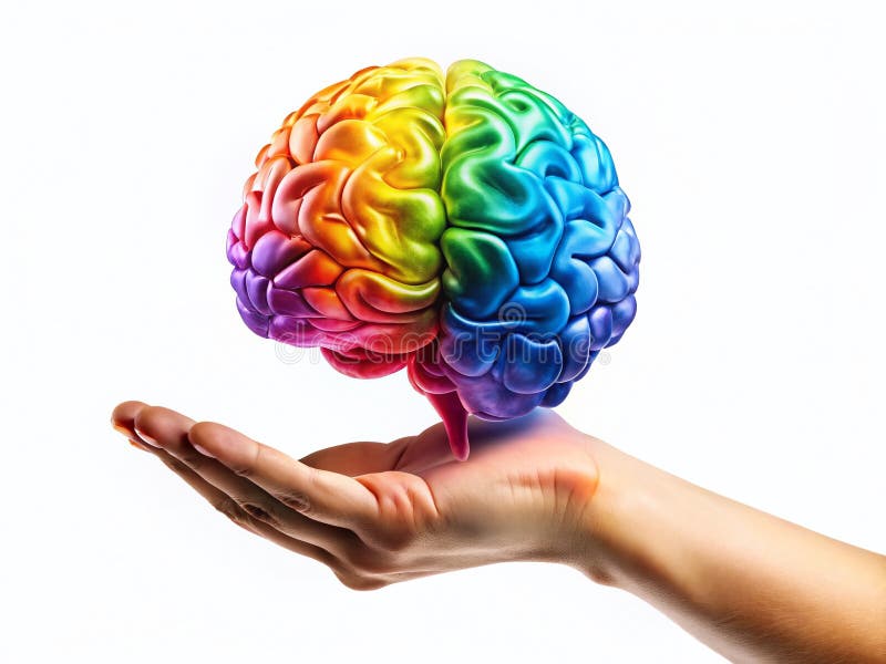 Intricate Hand and Brain Line Art a Conceptual Exploration of the Minds ...