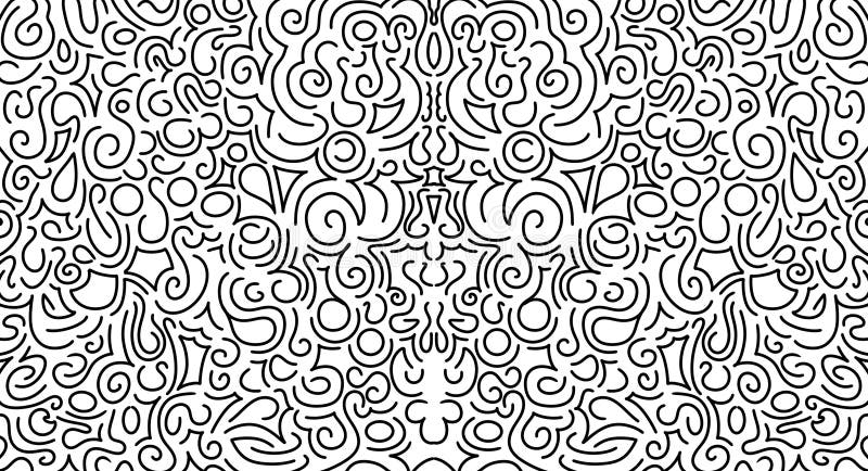 Intricate Hand Drawn Abstract Spiraling Pattern Symmetrically Drawn ...