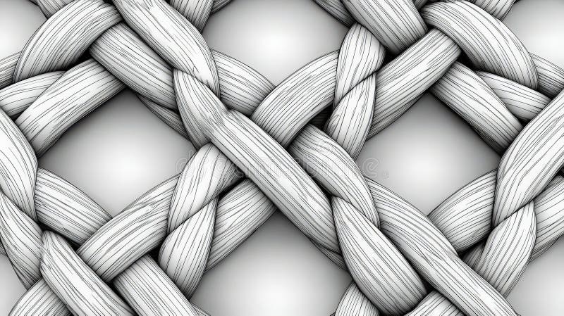 Intricate Hand-Drawn Pattern of Interwoven Strands with Textural ...
