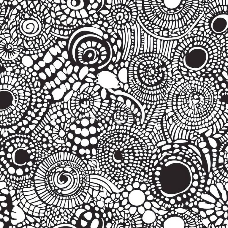 Intricate Hand-drawn Seamless Zentangle Pattern with Elegant Doodles ...