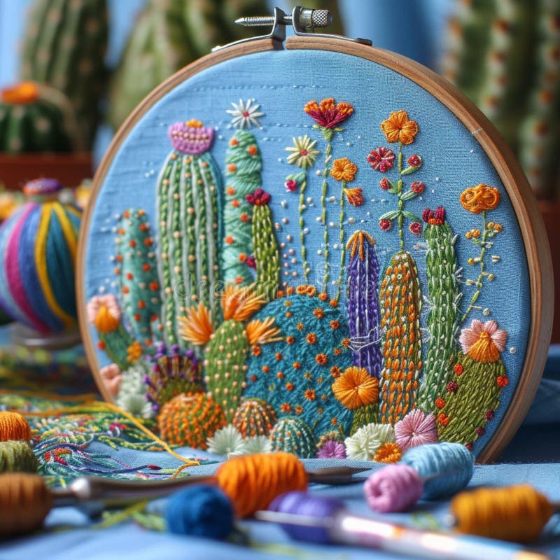 Intricate Hand Embroidery on Fabric, Floral Patterns with Threads. the ...