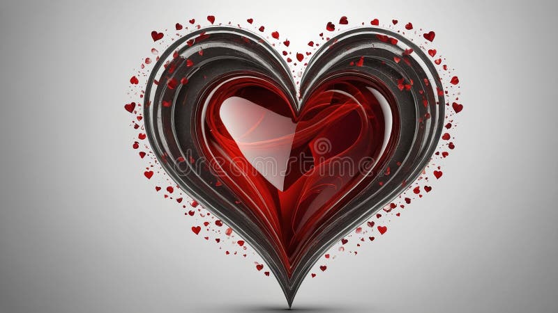 Intricate Heart Sculpture with Layers of Black and Red Creating a ...