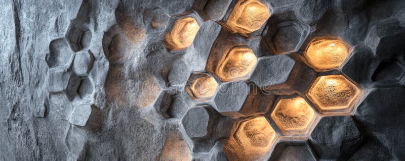 Intricate Hexagonal Mesh on Textured Wall with Ambient Lighting Stock ...