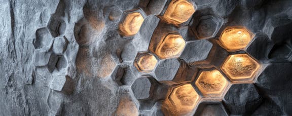 Intricate Hexagonal Mesh on Textured Wall with Ambient Lighting Stock ...