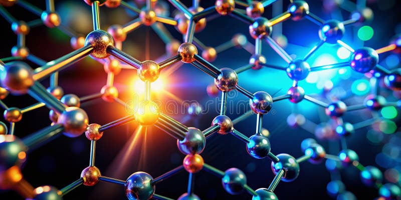 Intricate Hexagonal Molecular Structures a Futuristic Minimalist Design ...