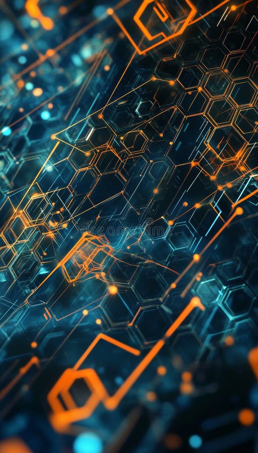 Intricate Hexagonal Patterns with Glowing Accents in a Captivating ...