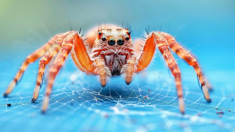 Intricate Hexagonal Spider Web Pattern with Spider at the Center, a ...