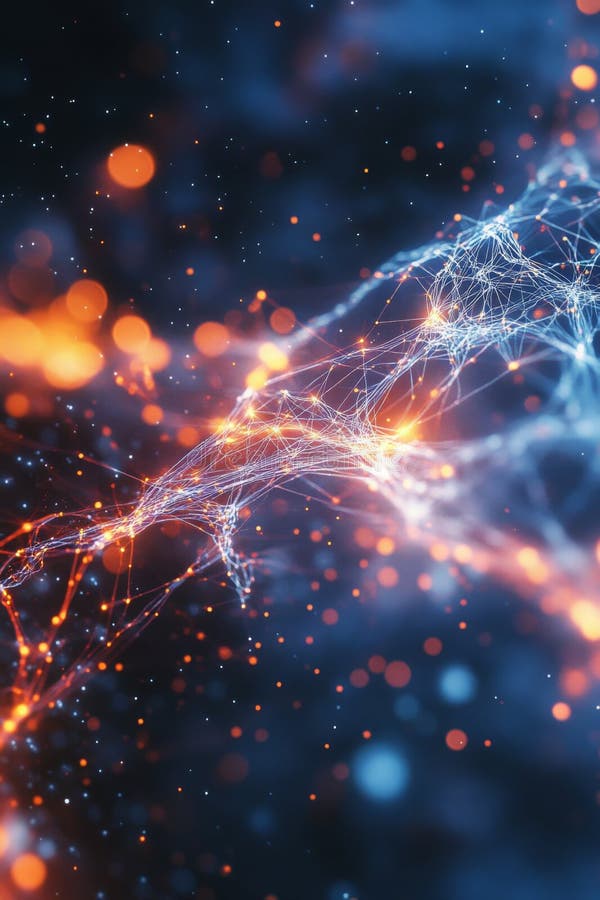 Cosmic Cloud Network Visualization Stock Illustration - Illustration of ...