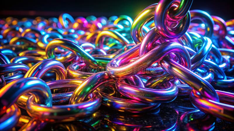 Intricate Holographic Chains a Night Photography Masterpiece Featuring ...