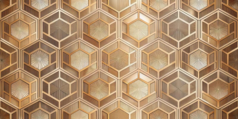 Intricate Honeycomb Pattern of Interlocking Geometric Shapes in Warm ...