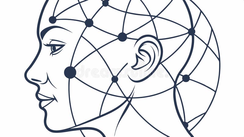 Human Head Network Illustration, Neural Connections and Brain ...
