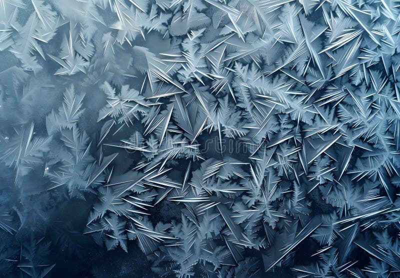 Intricate Ice Crystal Patterns on Blue Background Stock Illustration ...